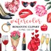 Watercolor Valentines Day Clipart, Romantic Clipart, Wedding Clipart ...