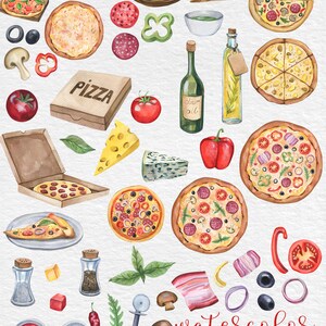 Watercolor Pizza PNG Clipart, Italian Food Graphics, Pizza Baby Shower ...