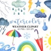 Weather Clipart, Cute Weather Clip Art, Storm Clouds, Sun Clipart ...