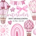Watercolor Hot Air Balloons Clipart, PNG, Pink Balloons Clipart ...