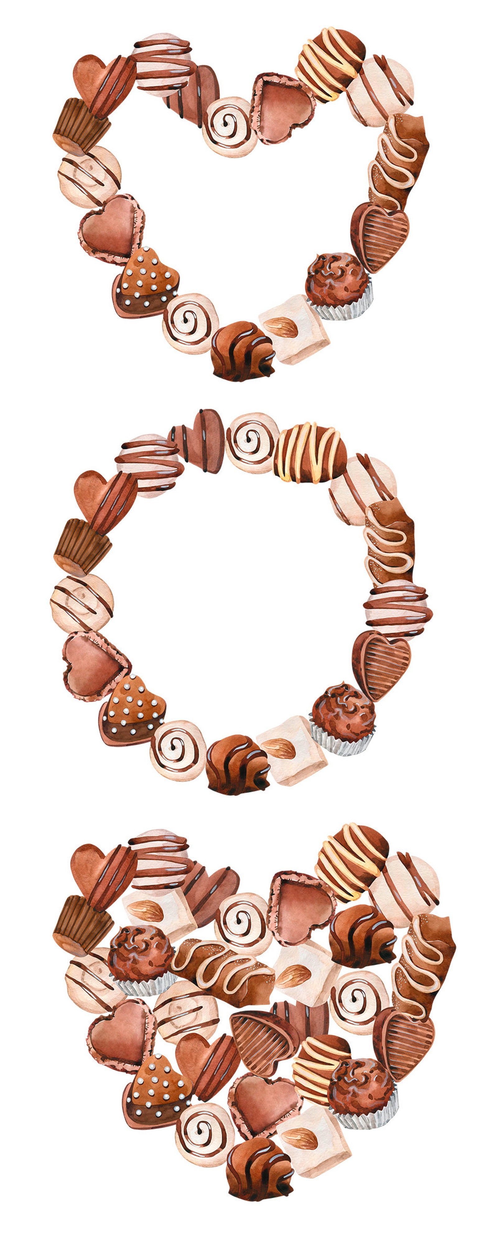 Watercolor Chocolate Candy Clipart Watercolor Dessert - Etsy