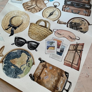 Watercolor Travel Clipart, Summer Holiday, Vacation Clipart, Tourism ...