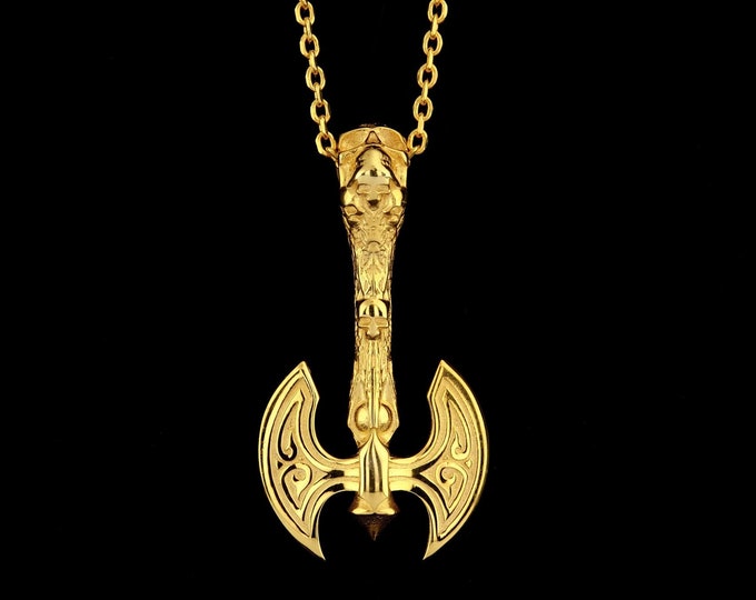 Pendant Labrys Axe 14K Solid Gold Ancient Axe/ Pendant Ancient Greek ...