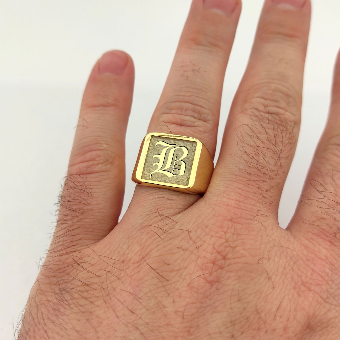 Solid Gold Ring Solid Gold Initial Ring 14K Solid Gold - Etsy