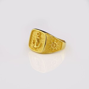 Anchor Signet Ring, Men Initial Ring, Anchor Ring, Womans Signet Ring ...