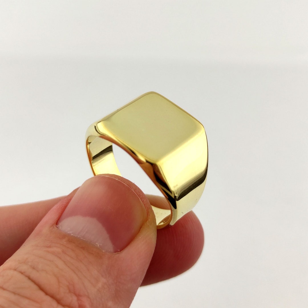 Initial Ring, Gold Ring,men 14K Solid Gold Monogram Signet Ring,men's ...