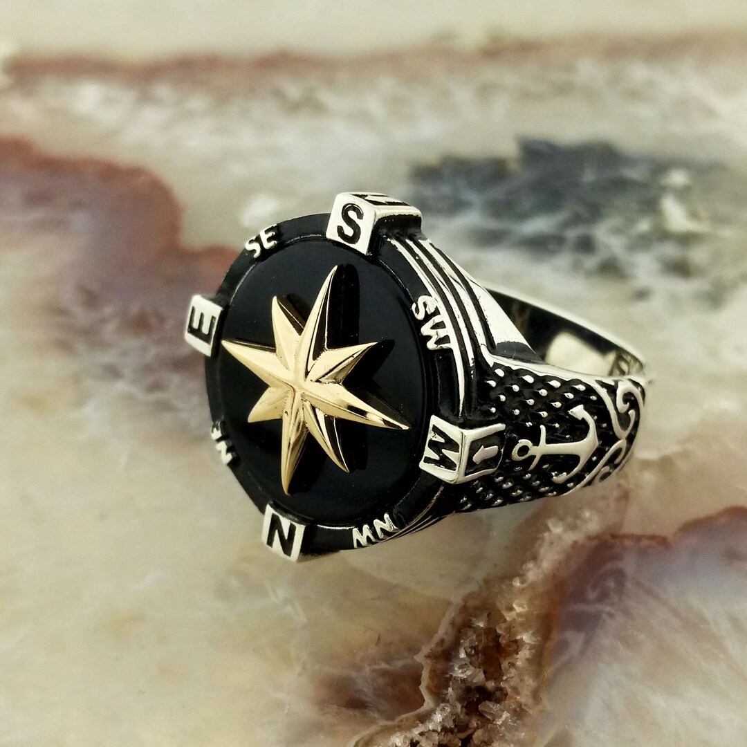 Mens Ring,mens Jewelry,compass Ring,handmade Ring,compass Silver Ring ...