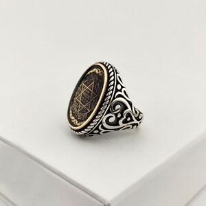 Silver Seal of Solomon Ring , Solomon Signet Ring , Talisman Solomon ...