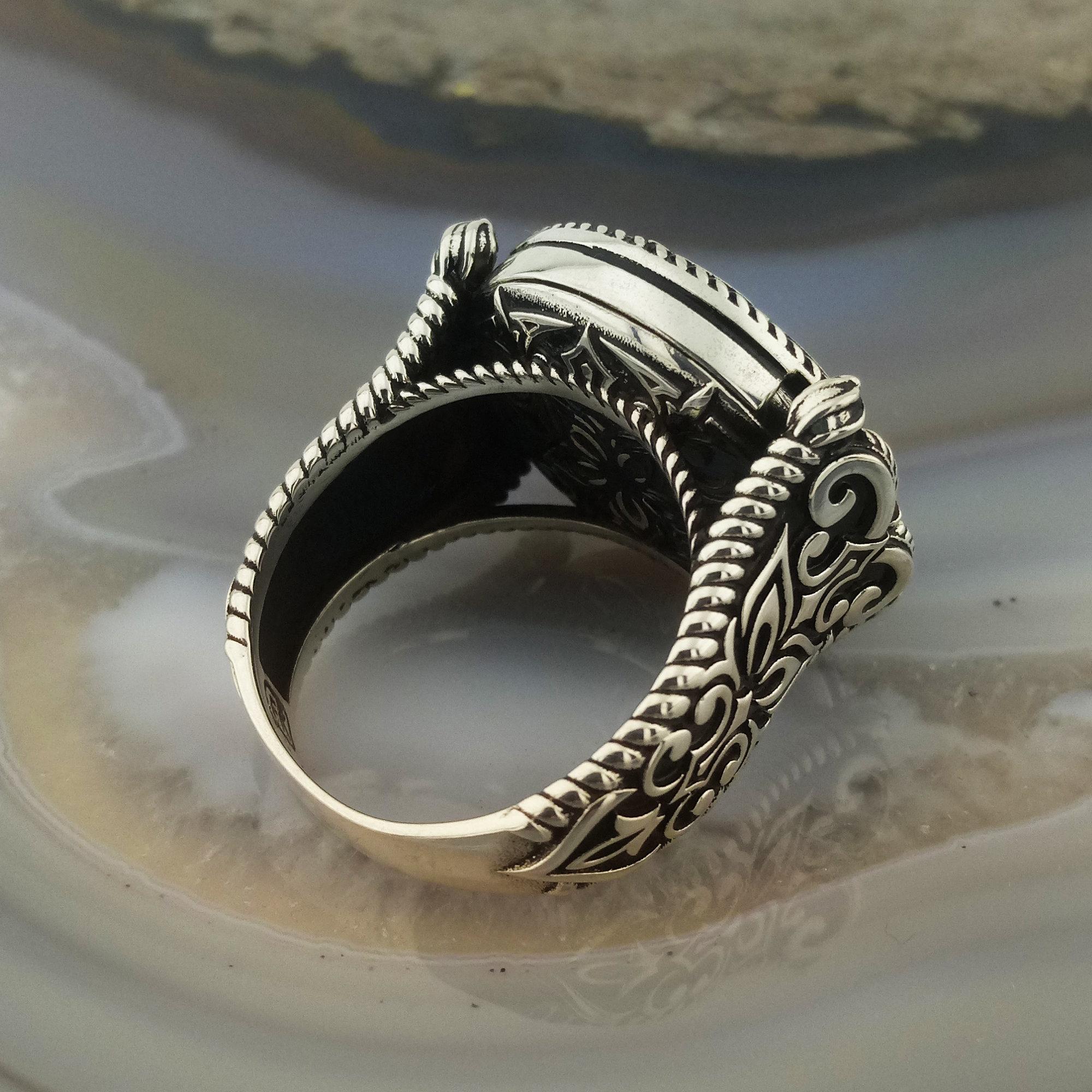 Handmade Men's Ring With Hidden Compartmentstar and | Etsy