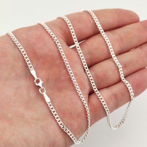 Sterling Silver Curb Chain, Solid Sterling Silver Chain, Silver Curb ...
