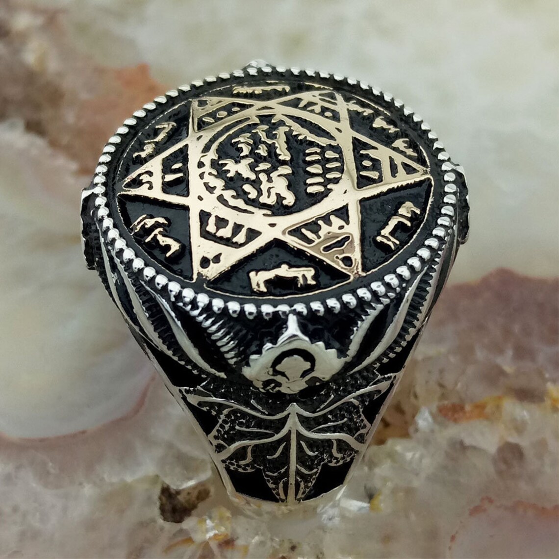 Suleiman Ring Solomon Ring King Solomon's Seal David | Etsy