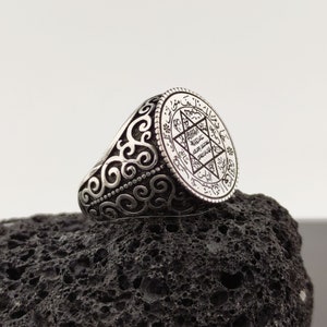 Silver Seal of Solomon Men Ring,king Solomon Seal Men Ring, Stylish ...