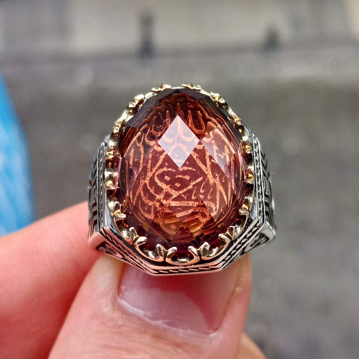 925 Sterling Silver Alexandrite Stone Moon Star Patterned | Etsy