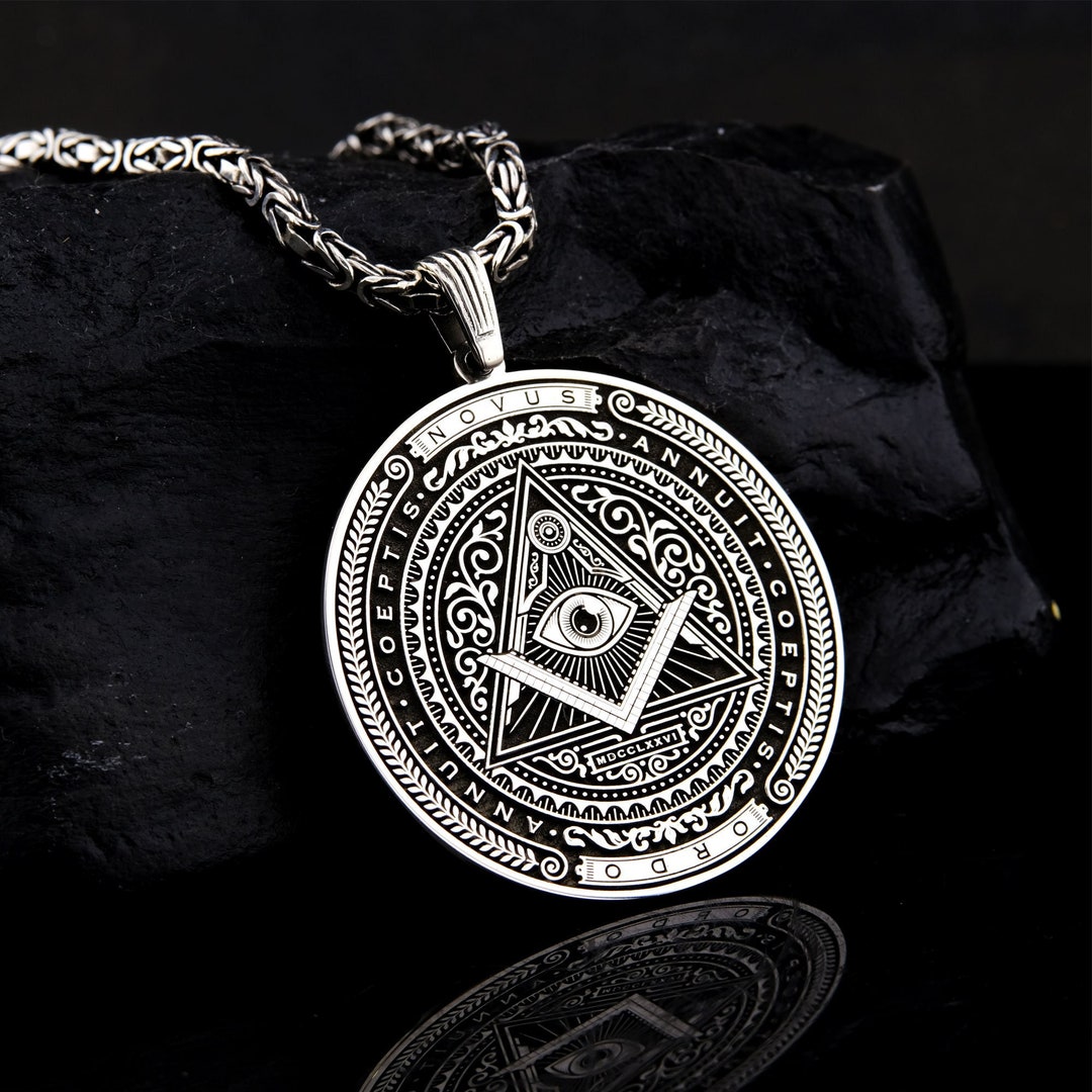 Masonic Necklace,illuminati Medallion Pendant Necklace,all Seeing Eye ...