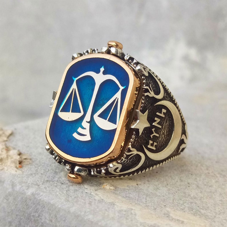 Lawyer Ring Justice Ring Two in a One Ring Double Sided | Etsy