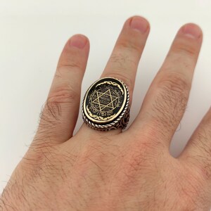 Silver Seal of Solomon Ring , Solomon Signet Ring , Talisman Solomon ...