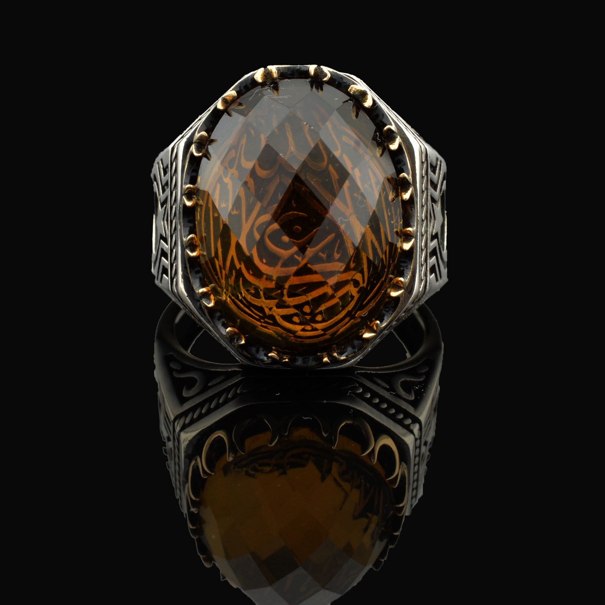 925 Sterling Silver Alexandrite Stone Moon Star Patterned | Etsy