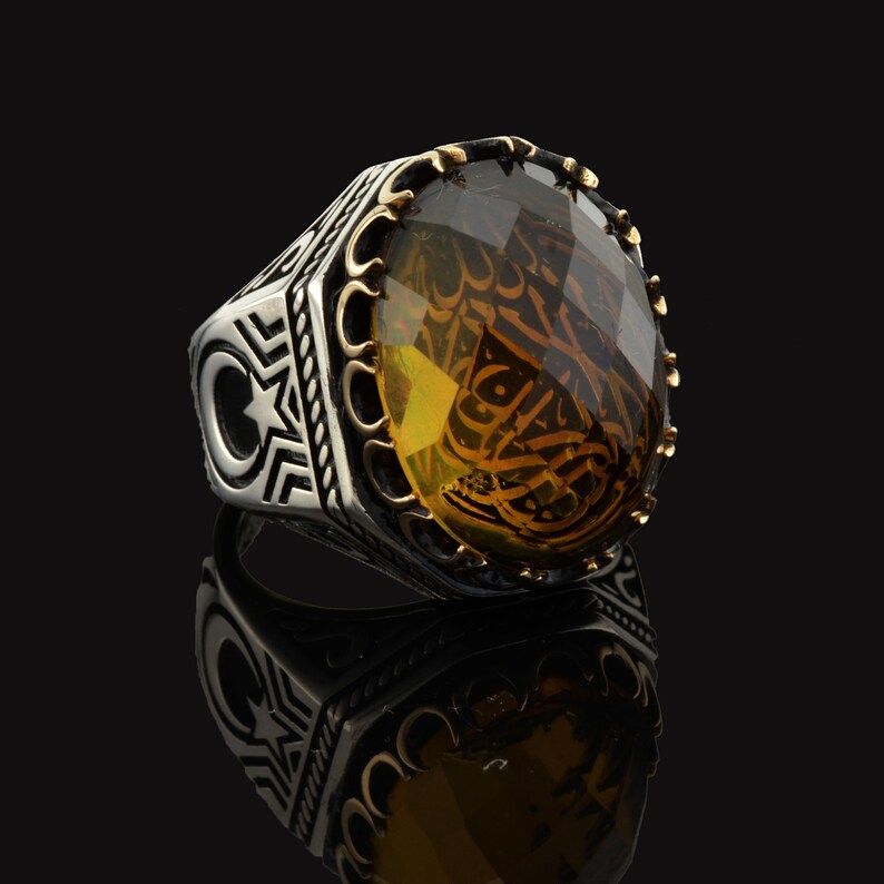 925 Sterling Silver Alexandrite Stone Moon Star Patterned | Etsy