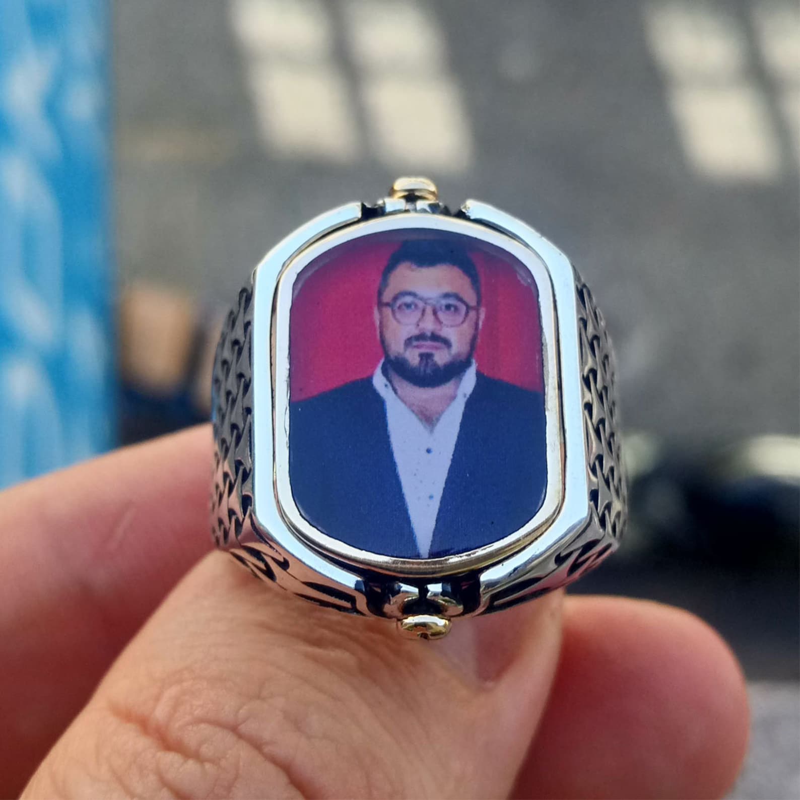 925 Sterling Silver Double-sided Personalized Photo Ring | Etsy