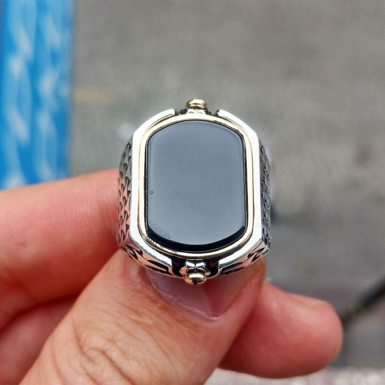 925 Sterling Silver Double-sided Personalized Photo Ring | Etsy