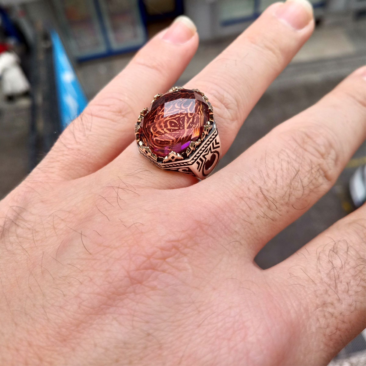 925 Sterling Silver Alexandrite Stone Moon Star Patterned - Etsy