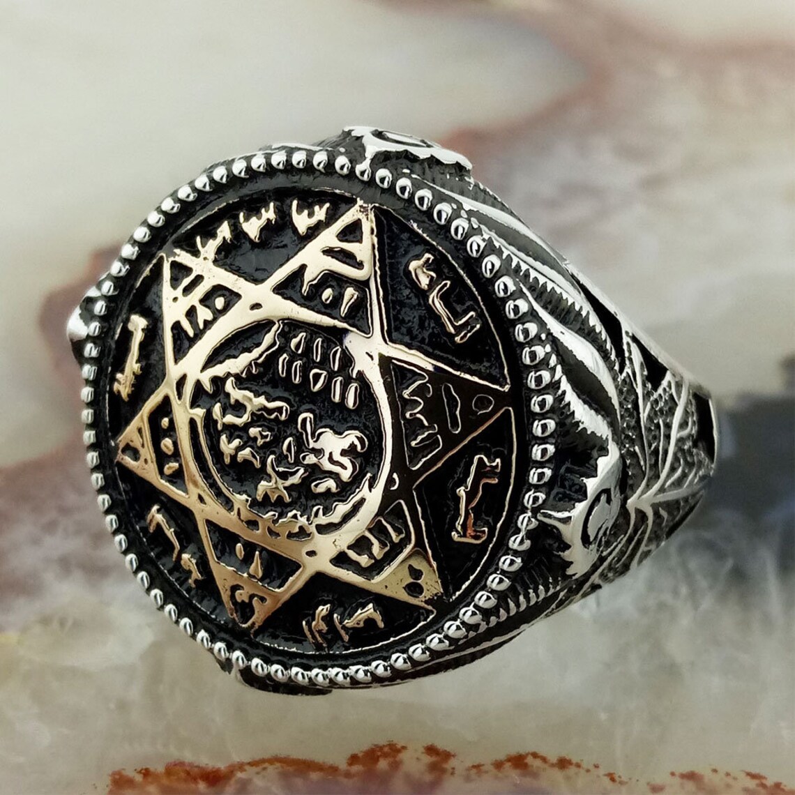 Suleiman Ring Solomon Ring King Solomon's Seal David | Etsy