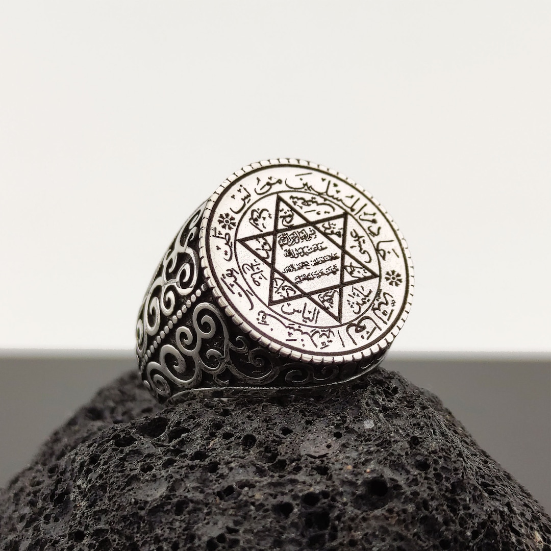 Silver Seal of Solomon Men Ring,king Solomon Seal Men Ring, Stylish ...