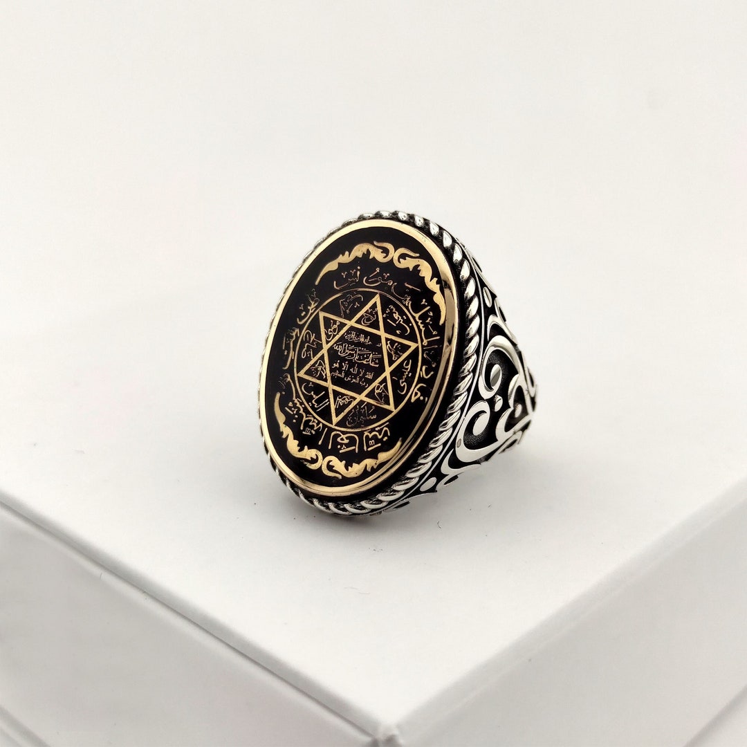 Silver Seal of Solomon Ring , Solomon Signet Ring , Talisman Solomon ...