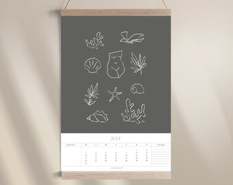 Line Art Calendar - Etsy