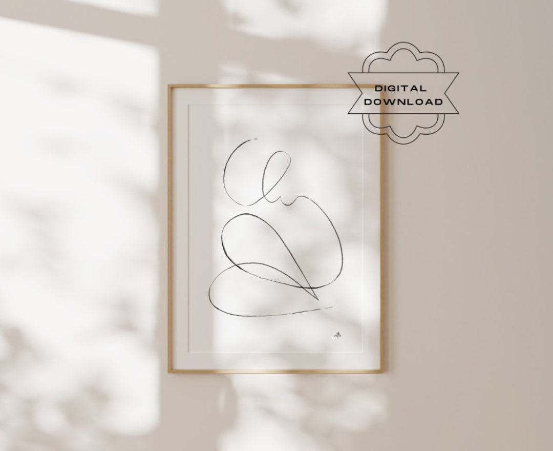 Contemporary Line Art Printable, Minimalist Digital Art Download ...