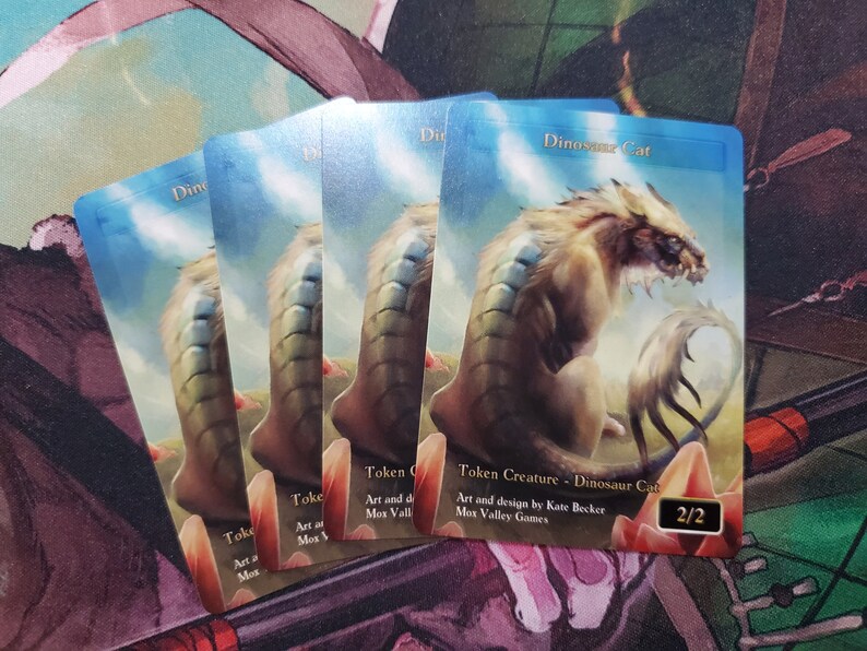 X4 MTG Dinosaur Cat Tokens - Etsy