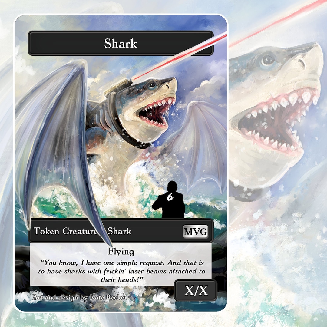 Set of Four MTG Laser Shark Tokens - Etsy