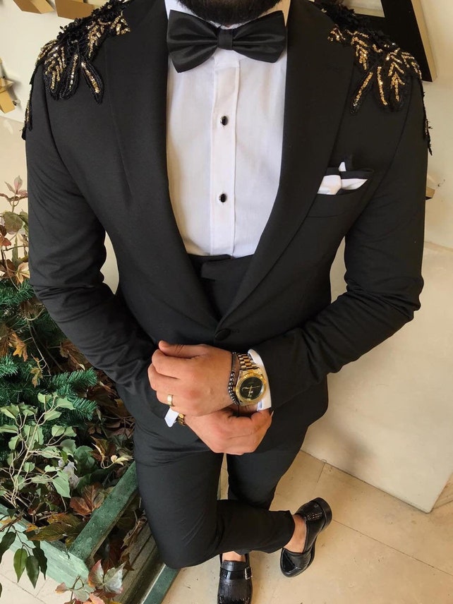 Black Prom Suit Men - Etsy