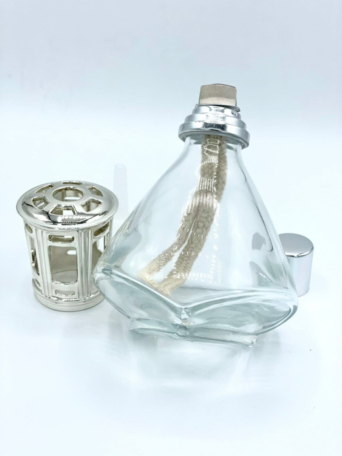 Transparent Triangle Fragrance Oil Lamp Glass Fragrance Effusion Lamp ...