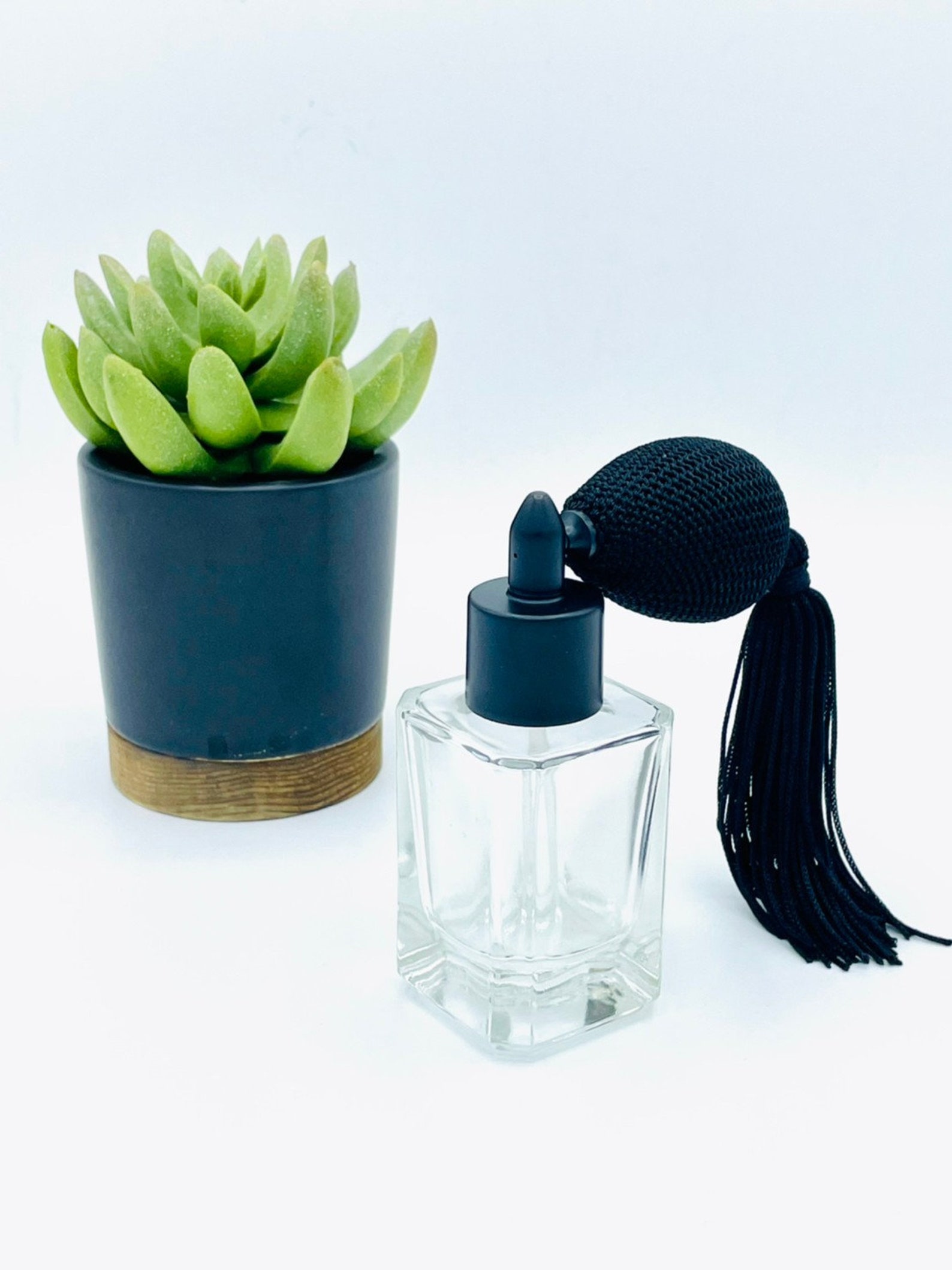 Black Black Straight Rectangle Shape Perfume Bottle Spray Atomizer ...