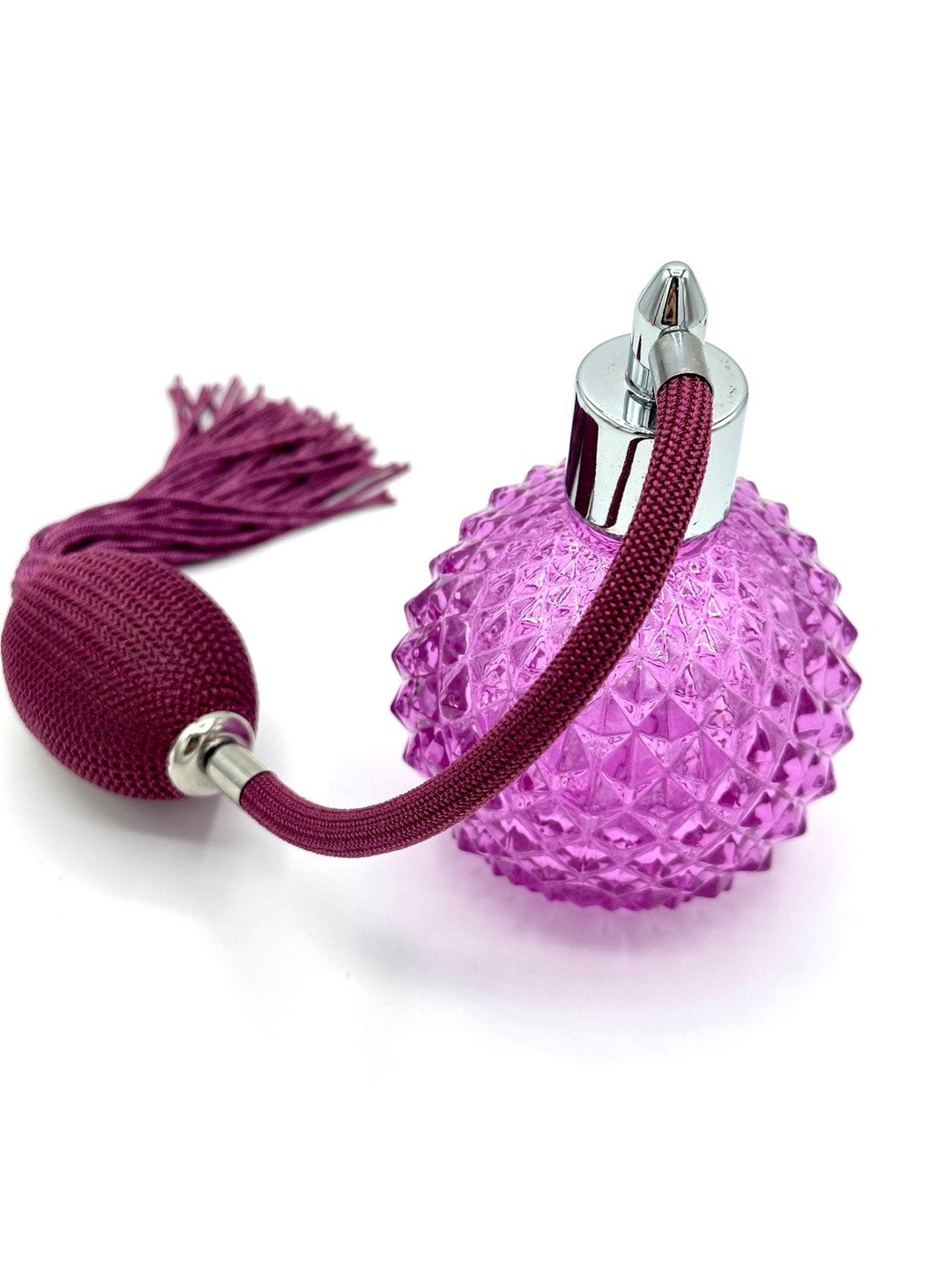 Mini Round Silver Pansy Perfume Atomizer Spray Bottle Vintage Crystal Perfume Bottle Spray ...