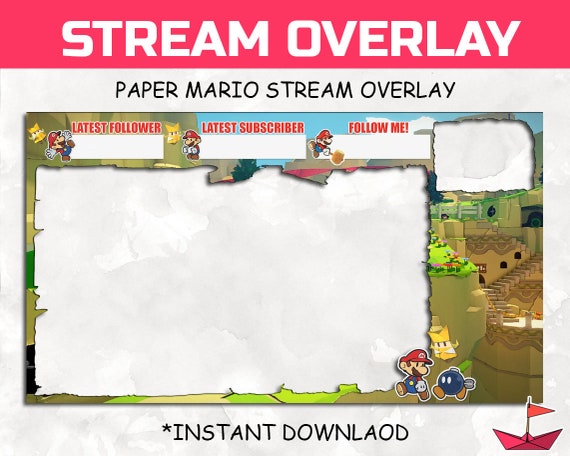Paper Mario Twitch Stream Overlay Super Mario Bros Gaming - Etsy UK