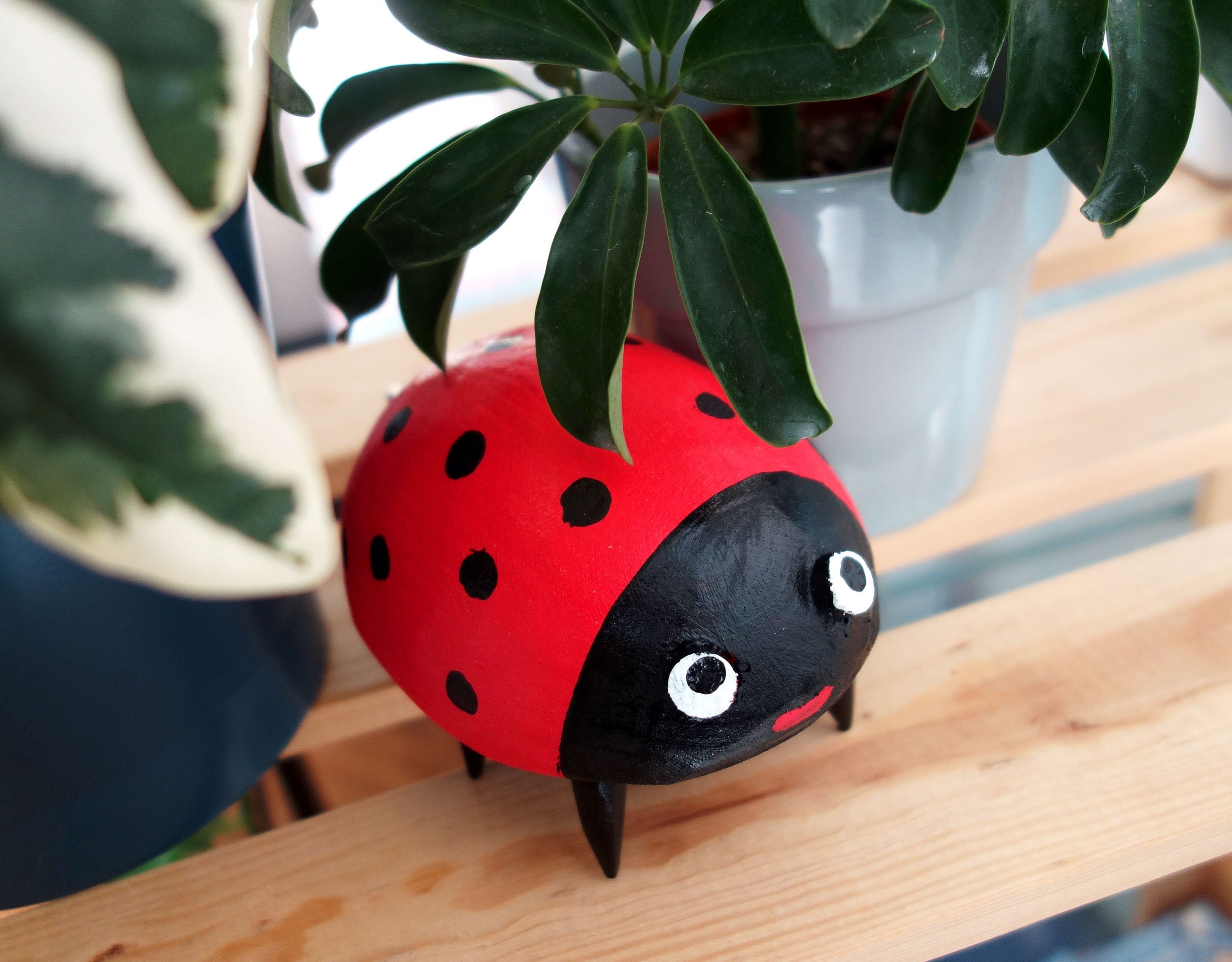 Ladybug Handcrafted and Painted / Ladybug Wooden Sculptur - Etsy