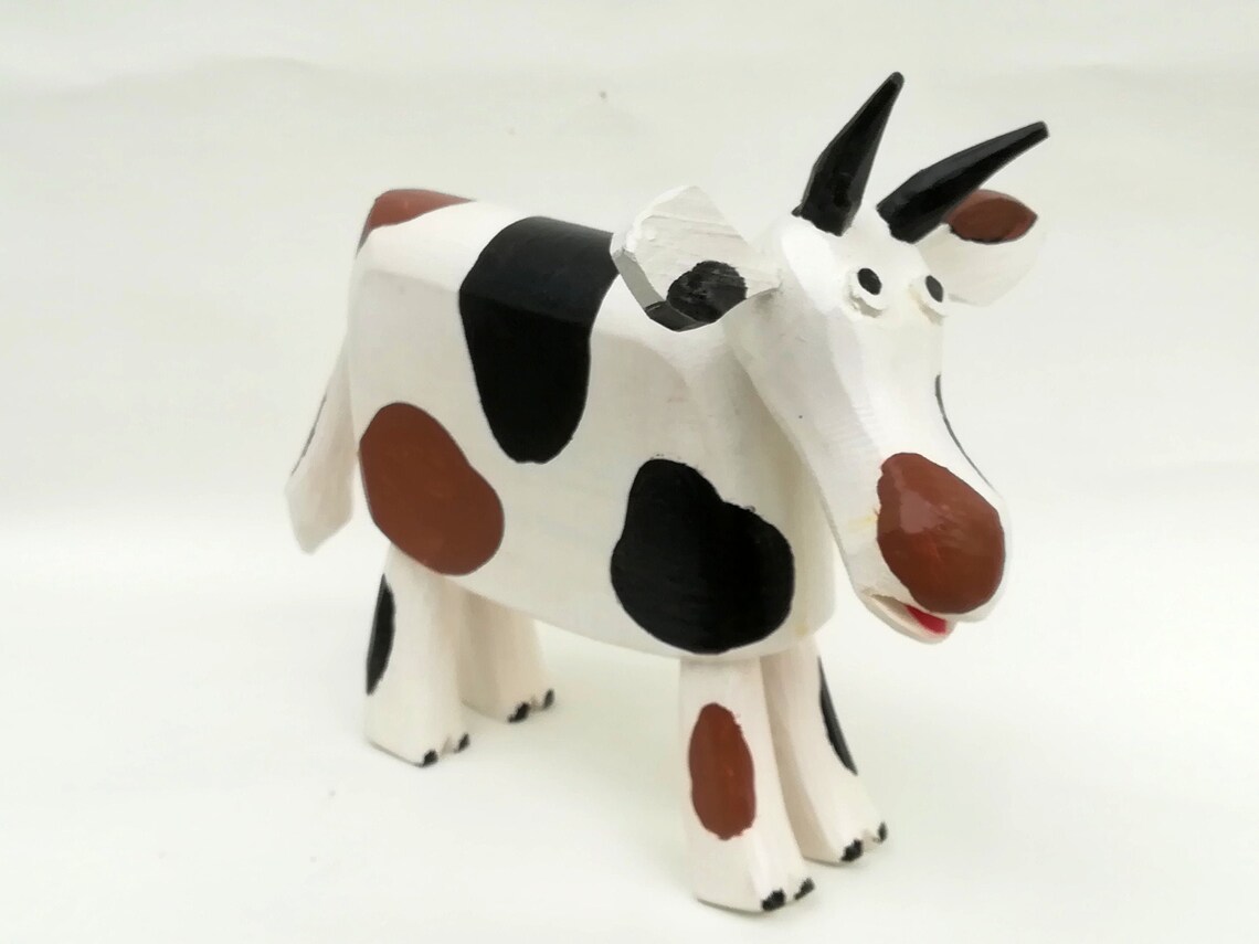 Cow figurine / Cow sculpture hand-carved / Cow Wooden | Etsy