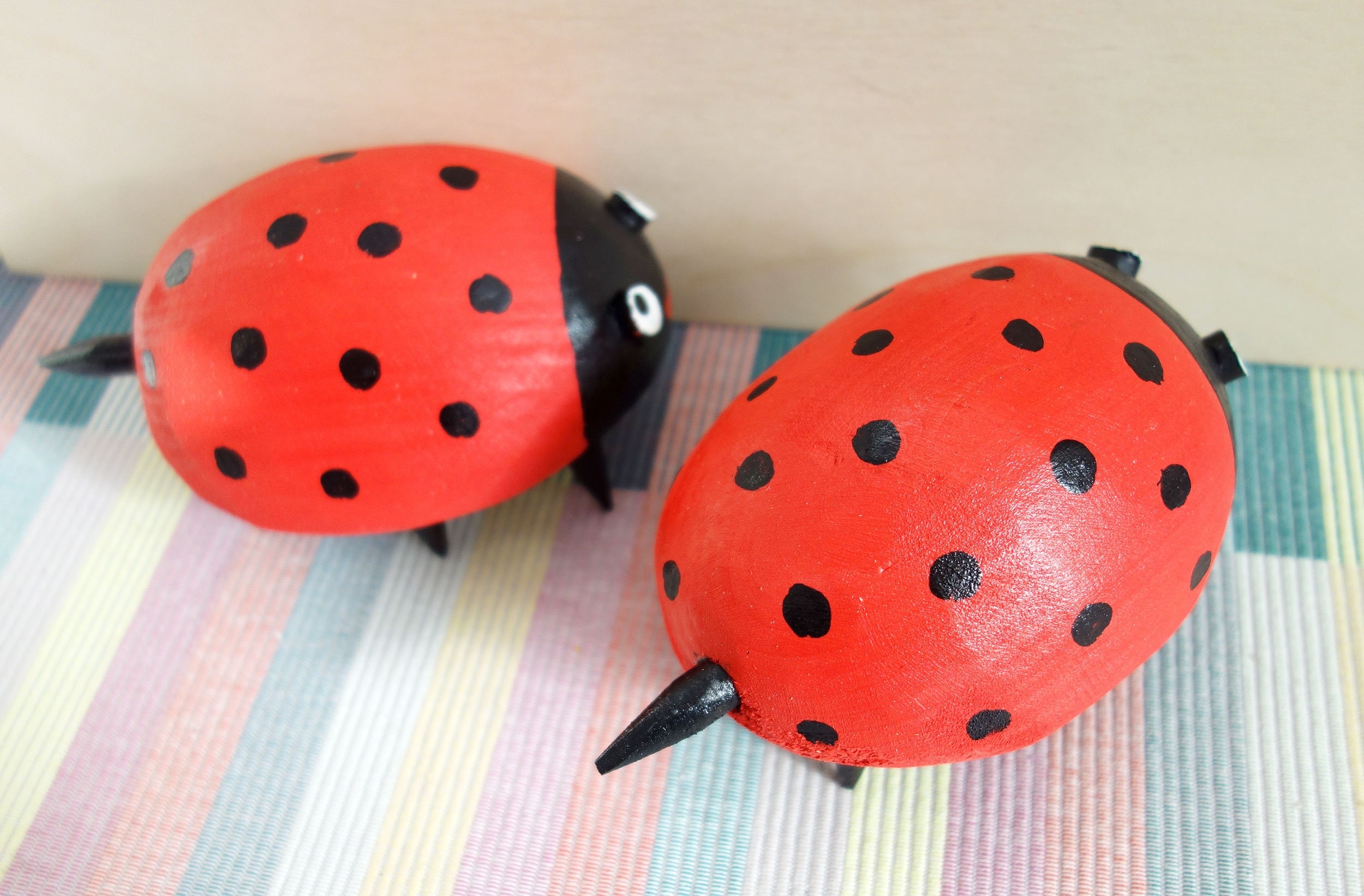 Ladybug Handcrafted and Painted / Ladybug Wooden Sculptur | Etsy