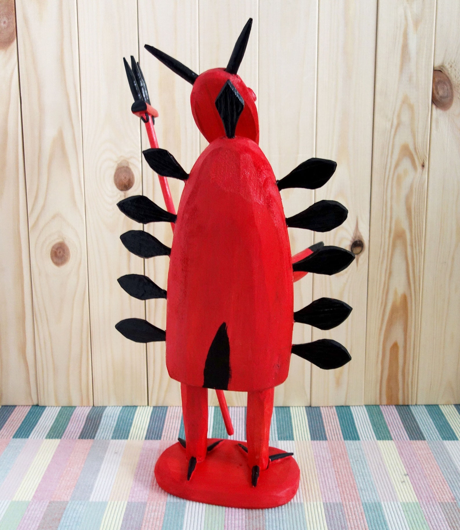 Red Devil Wooden Sculpture - Etsy