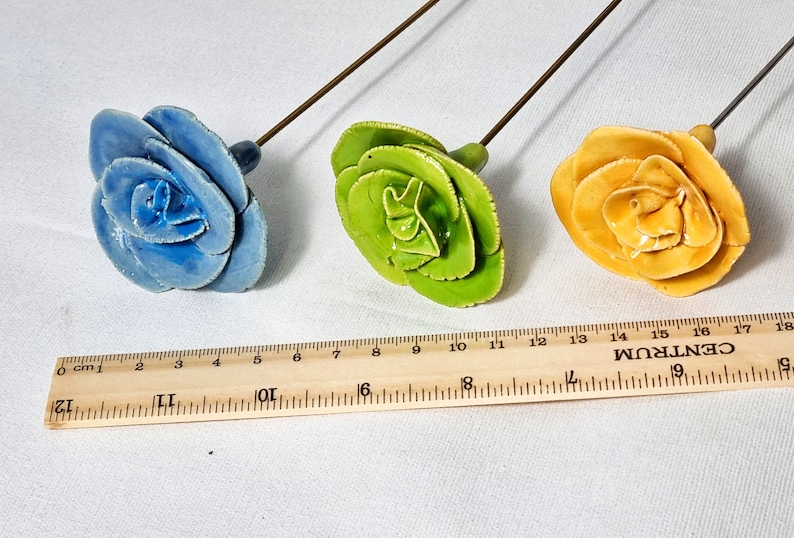 Handmade Ceramic Rose - Glossy Glazed Clay Flowers - Etsy