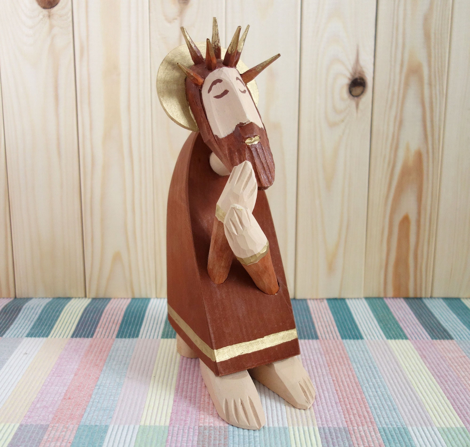 Christ Worried / Pensive Christ Wood Carving / Wooden Sculpture ...