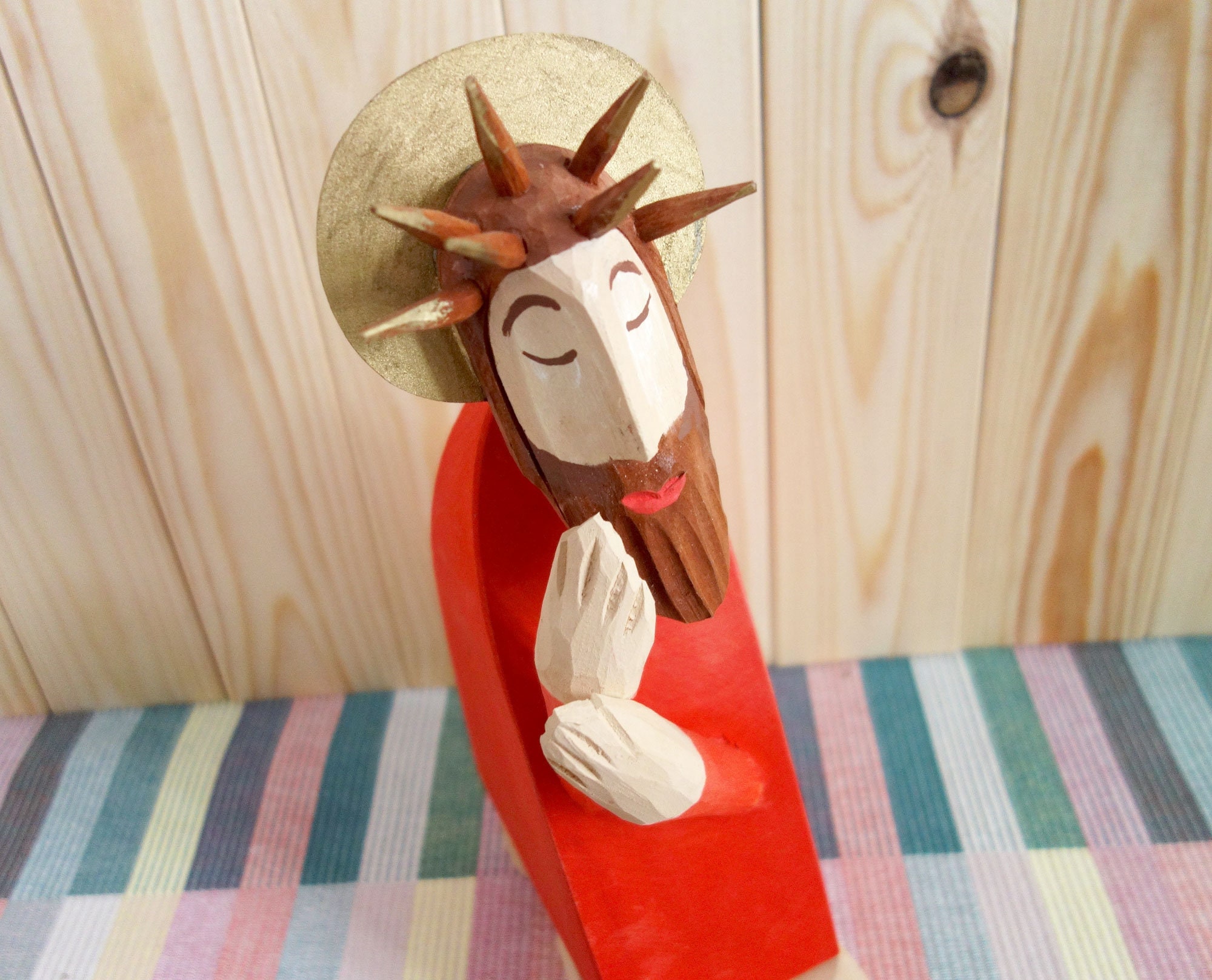 Christ Worried / Pensive Christ Wood Carving / Wooden Sculpture ...