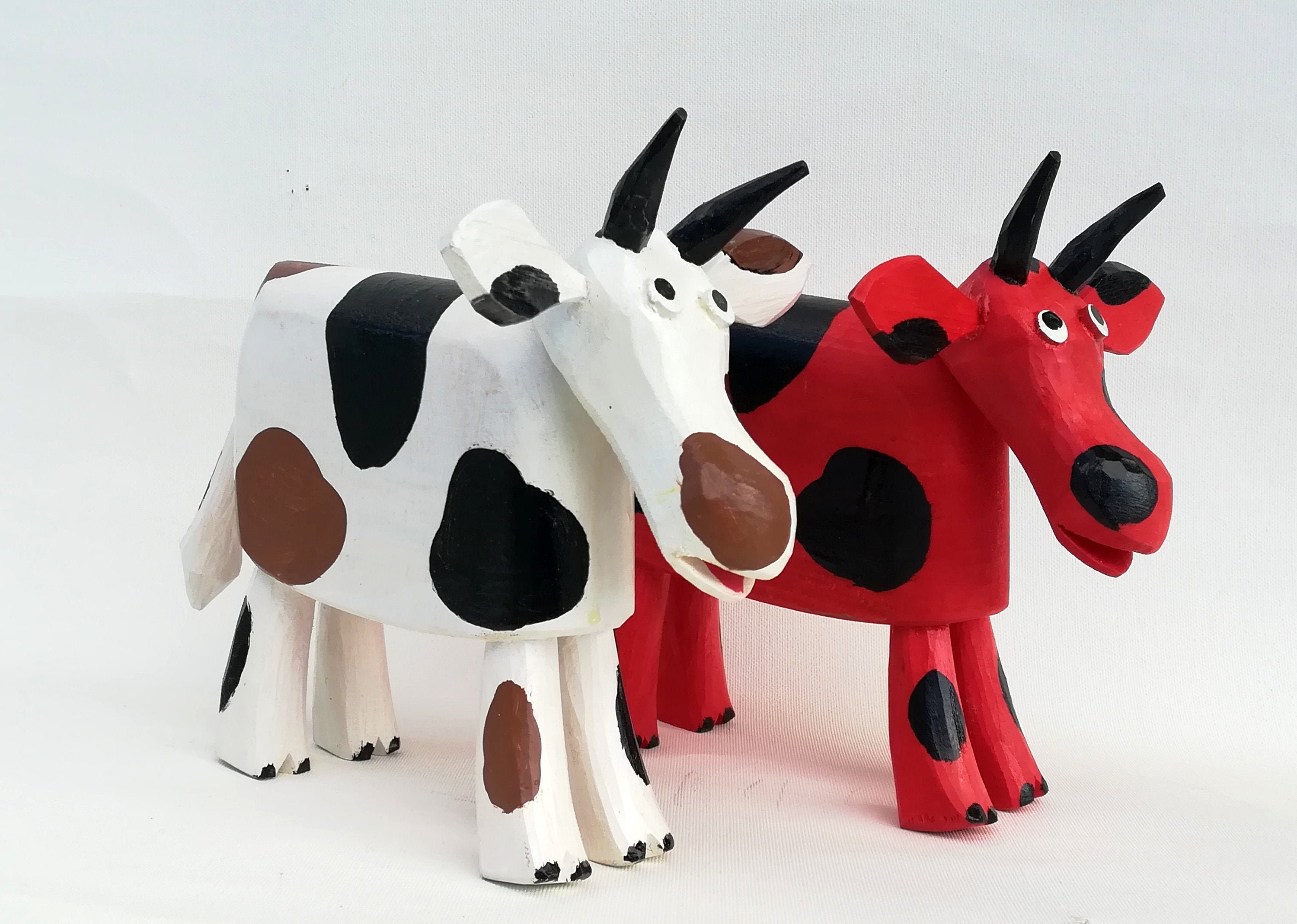 Cow figurine / Cow sculpture hand-carved / Cow Wooden | Etsy