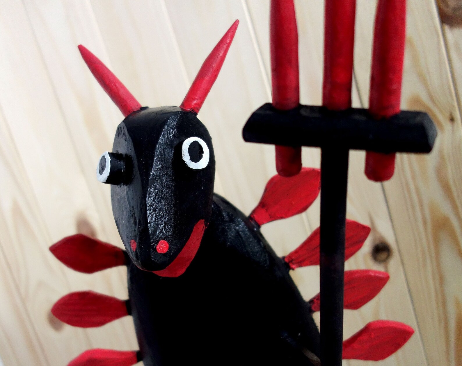 Red Devil Wooden Sculpture - Etsy