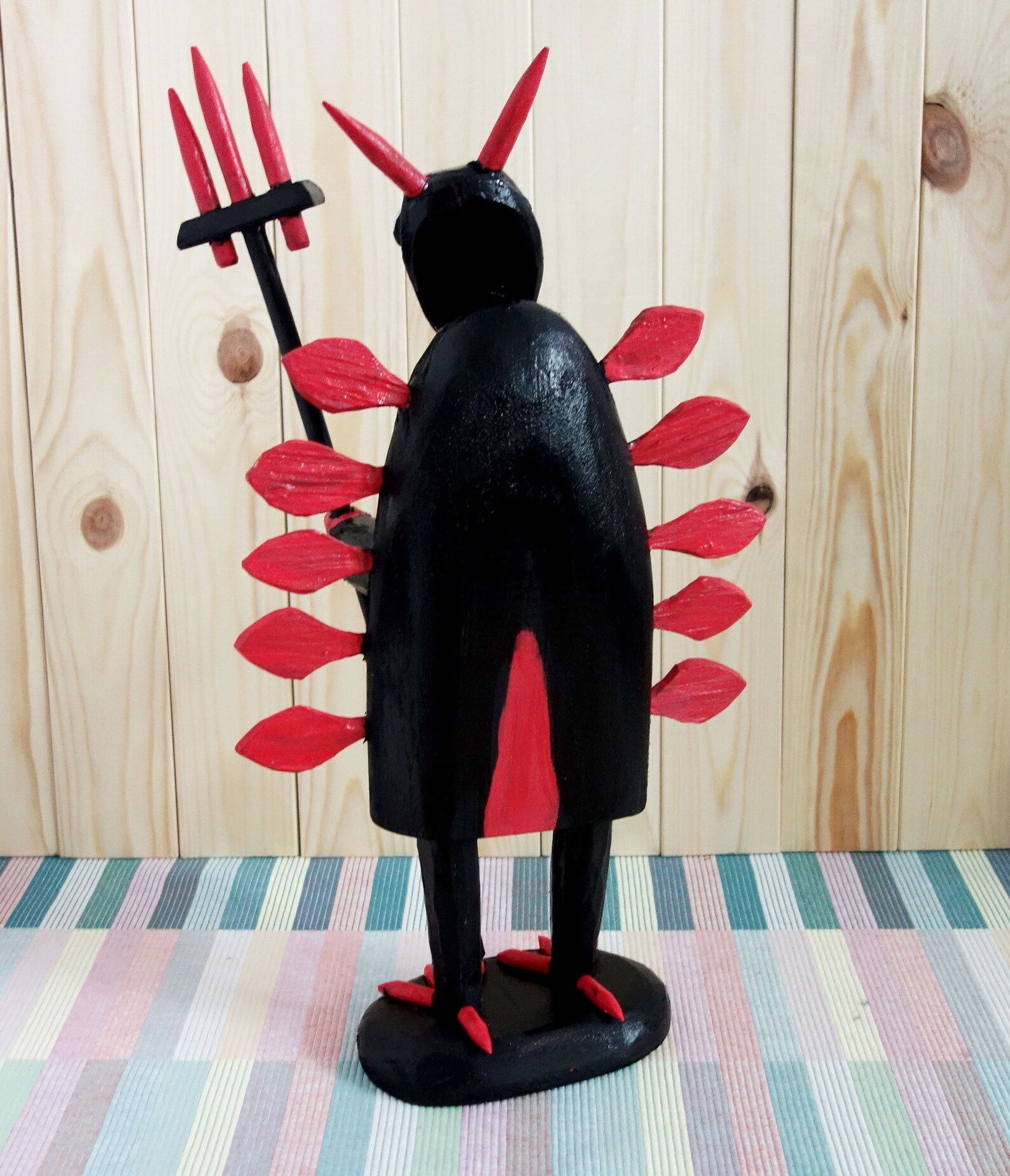 Red Devil Wooden Sculpture - Etsy