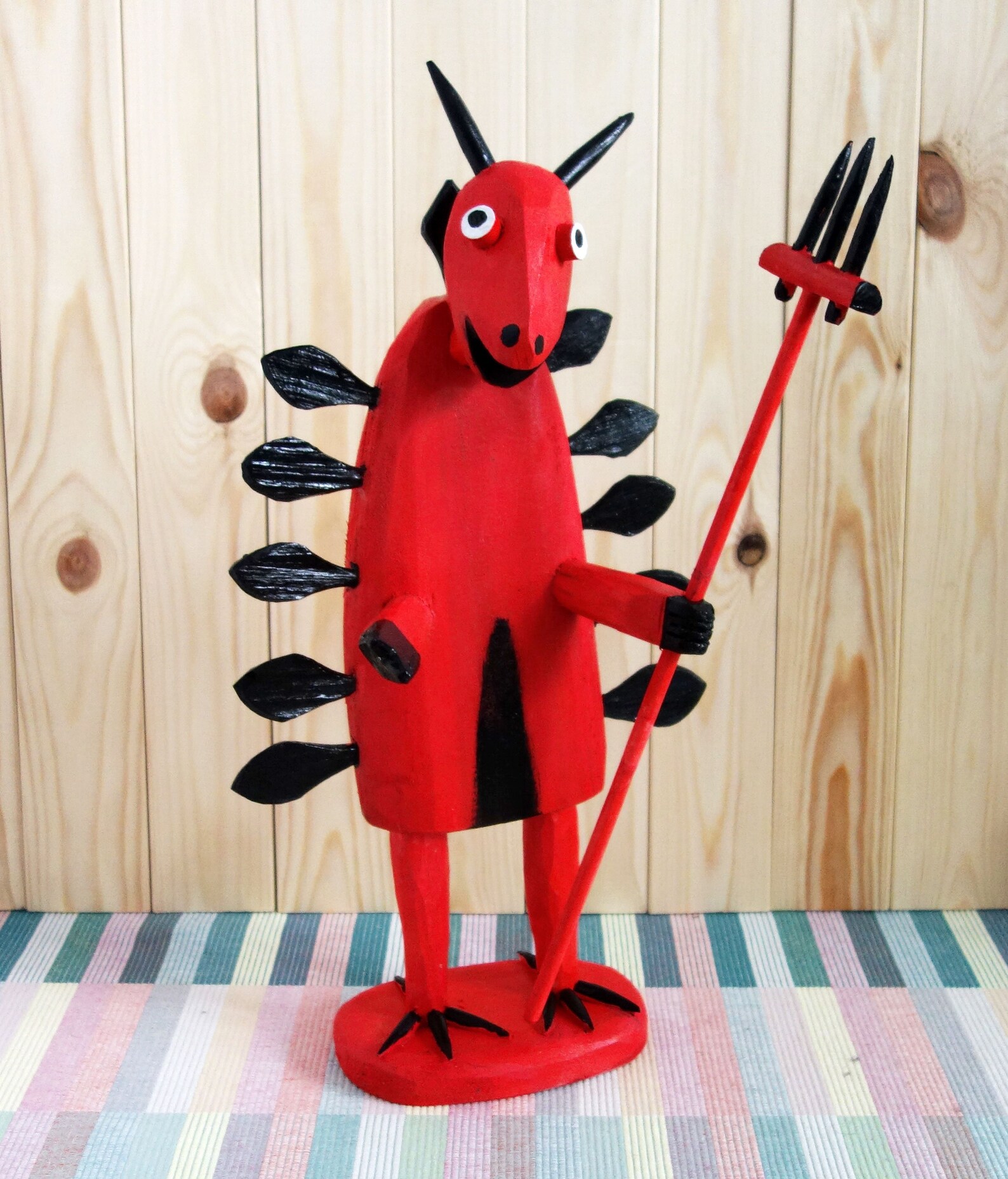 Red Devil Wooden Sculpture - Etsy