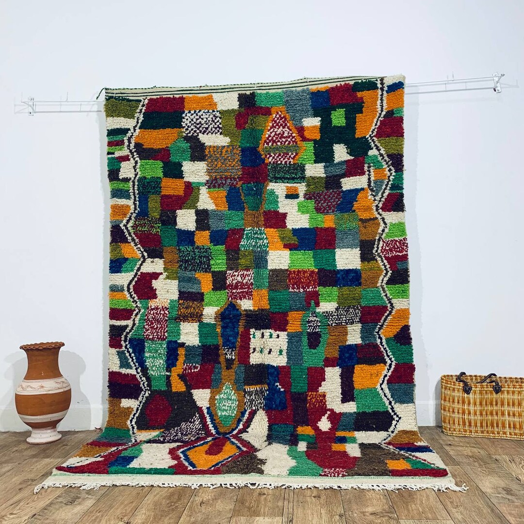 Multicolored Carpet, Handmade Amazigh Carpet, Beni Ouarin Carpet ...