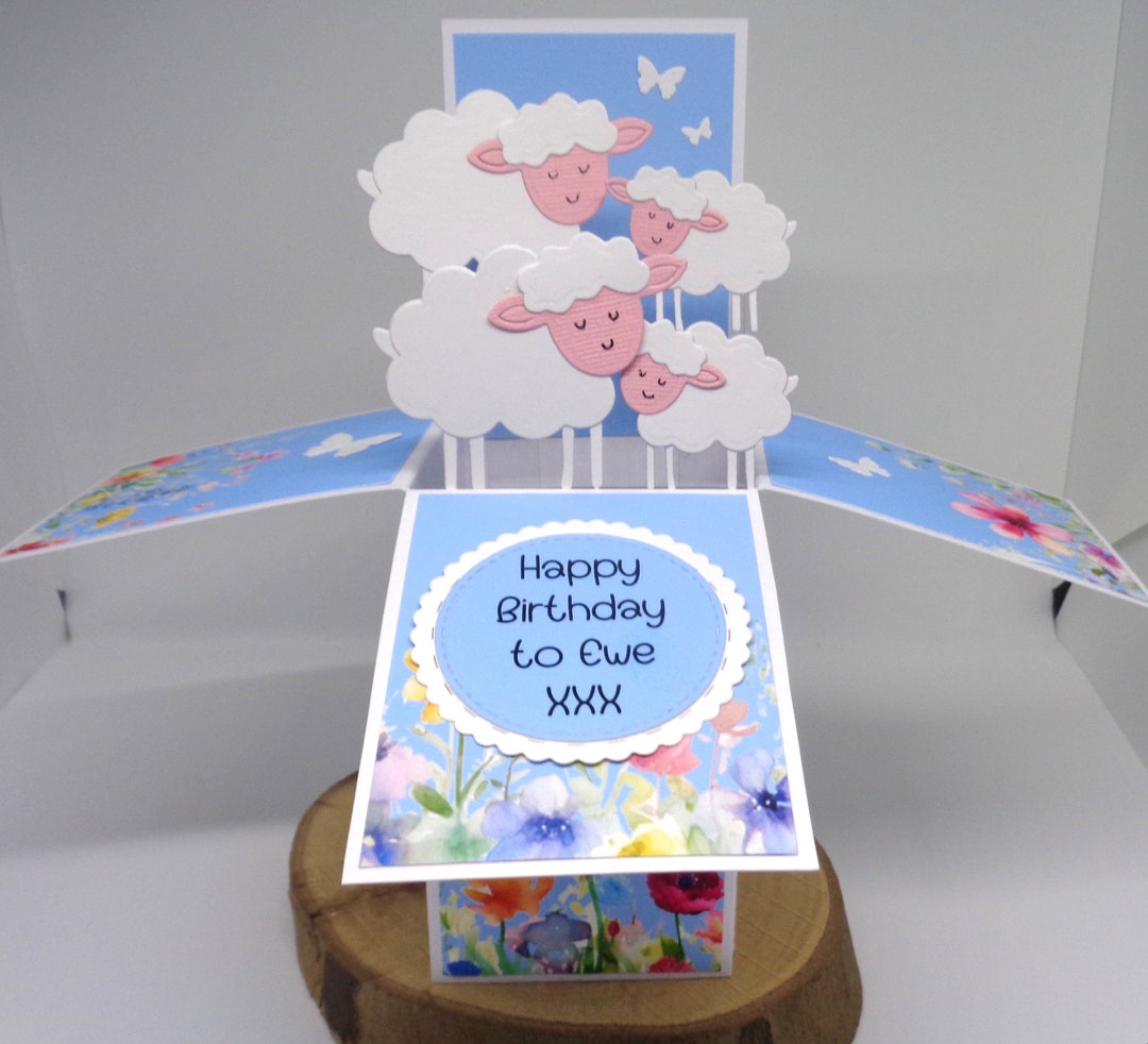 Personalised Sheep Pop up Card Happy Birthday to Ewe. Handmade and Can ...